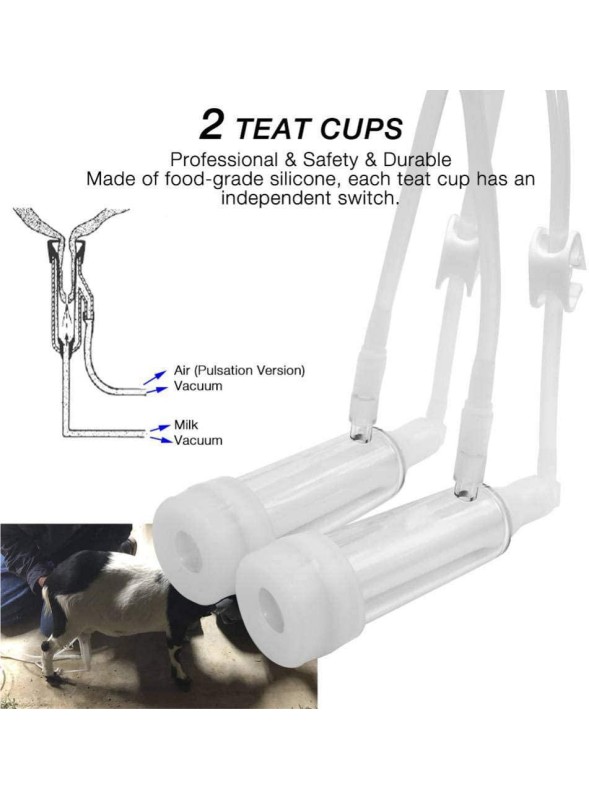 Hantop Goat Milking Machine, Pulsation Vacuum Pump Milker,